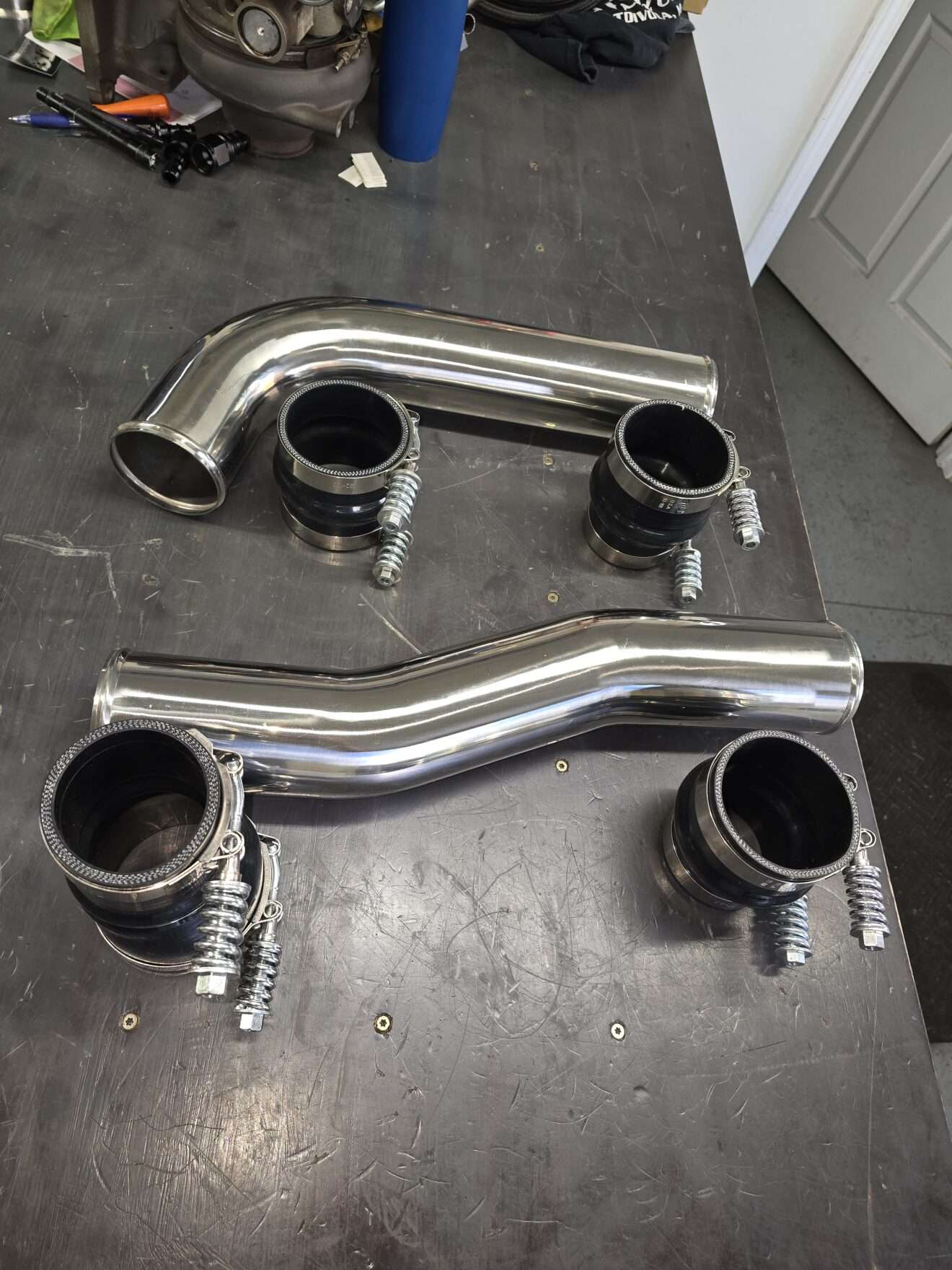 03-09 Stainless Intercooler Piping Kit With HD T-Bolt Clamps and 5mm ...