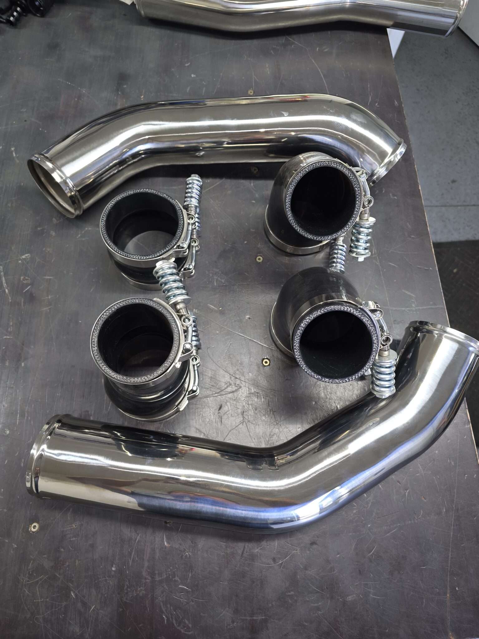 13-18 Stainless 3.5" Intercooler Piping Kit With HD T-Bolt Clamps and ...