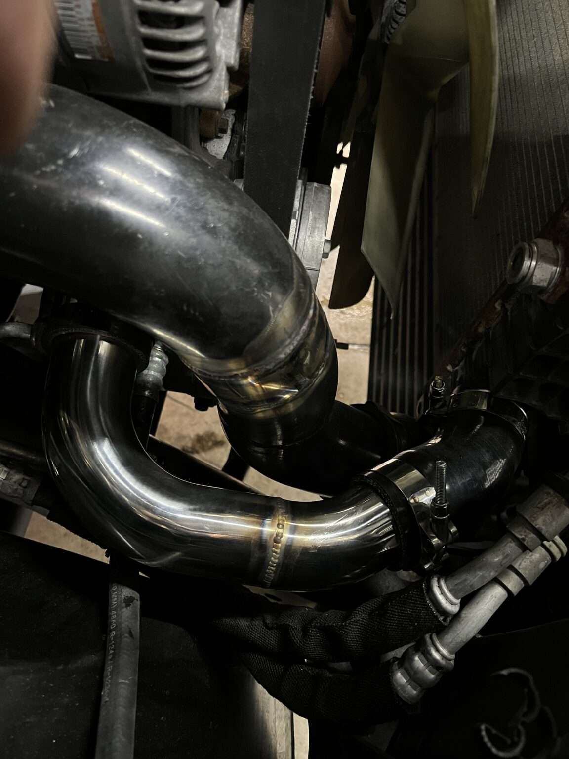 13-18 Cummins Upper & Lower Stainless Steel Radiator Hoses with HD ...