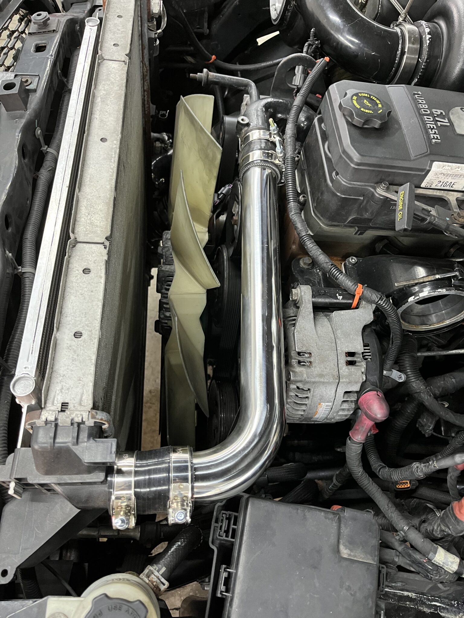 13-18 Cummins Upper & Lower Stainless Steel Radiator Hoses with HD ...